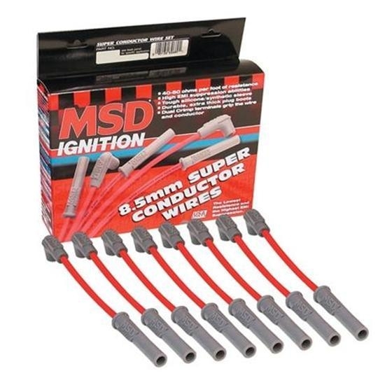 Red Ignition Wires Chevy Silverado MSD 32829 8.5mm Red Spark Plug Wire ...