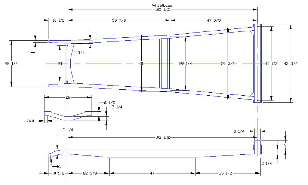 Speedway U Weld Ford Model A Frame Rail Assembly Kit